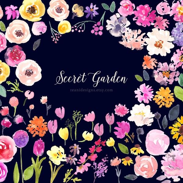 Sunflower With Tulips Clipart - Etsy