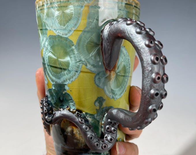 Octopus Tentacled Mug in High Fired Crystalline Glaze by Adam & Hong ...