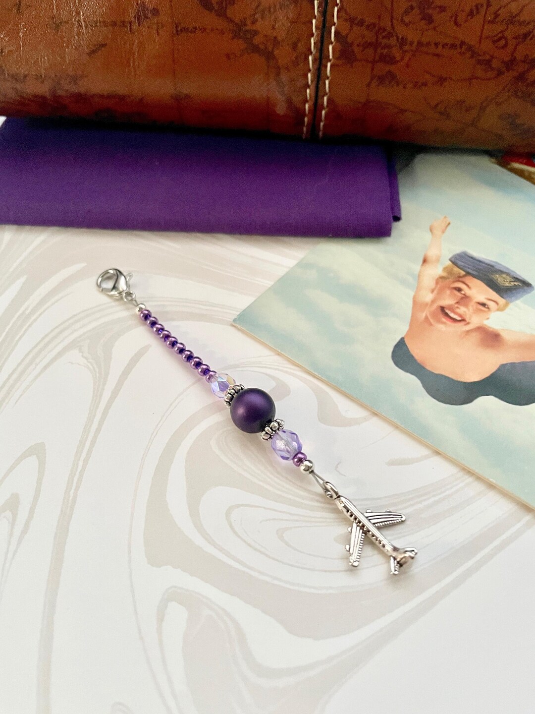 Purple Pearl Airplane Zipper Pull (flight Attendant Dress, Uniform ...