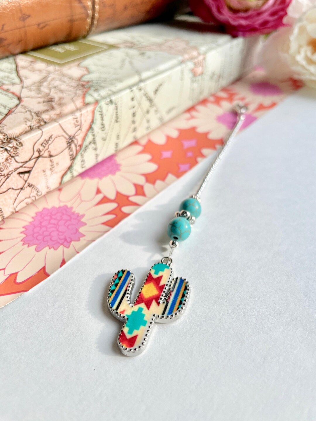 Turquoise Cactus Dress Zipper Pull - Etsy