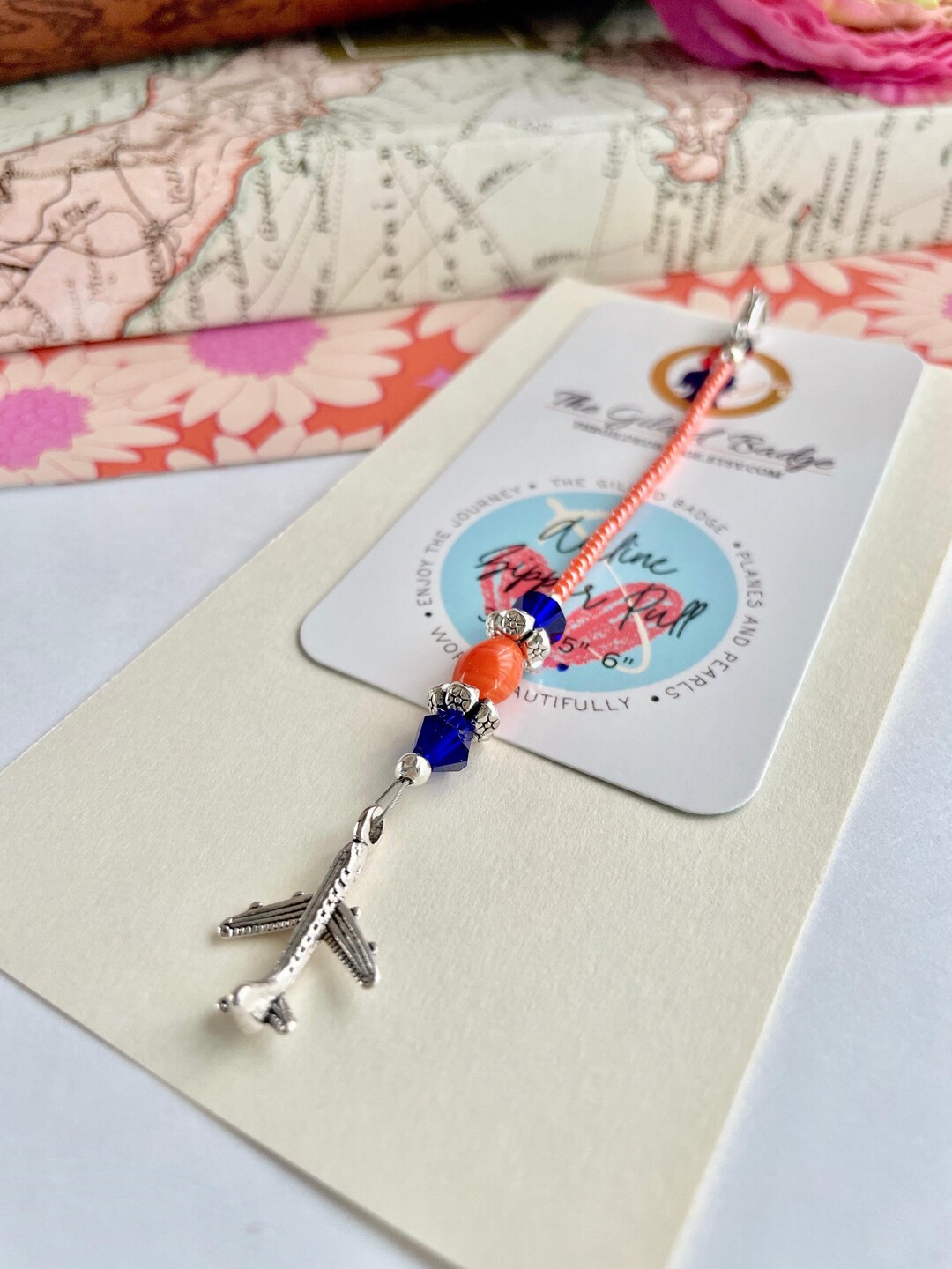 Airplane Zipper Pull (flight Attendant Jewelry, Blue Zipper Pull ...
