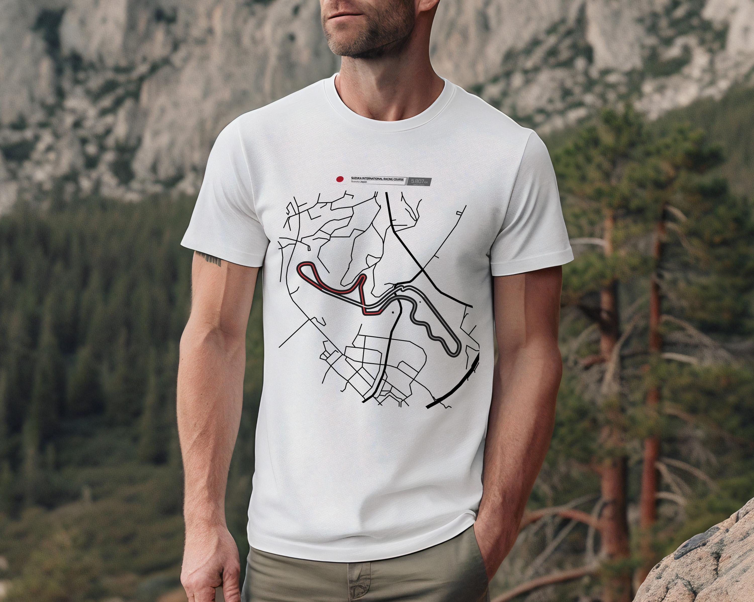 Track Map Shirt Suzuka Circuit Layout Mens Graphic T-shirt Gift for ...