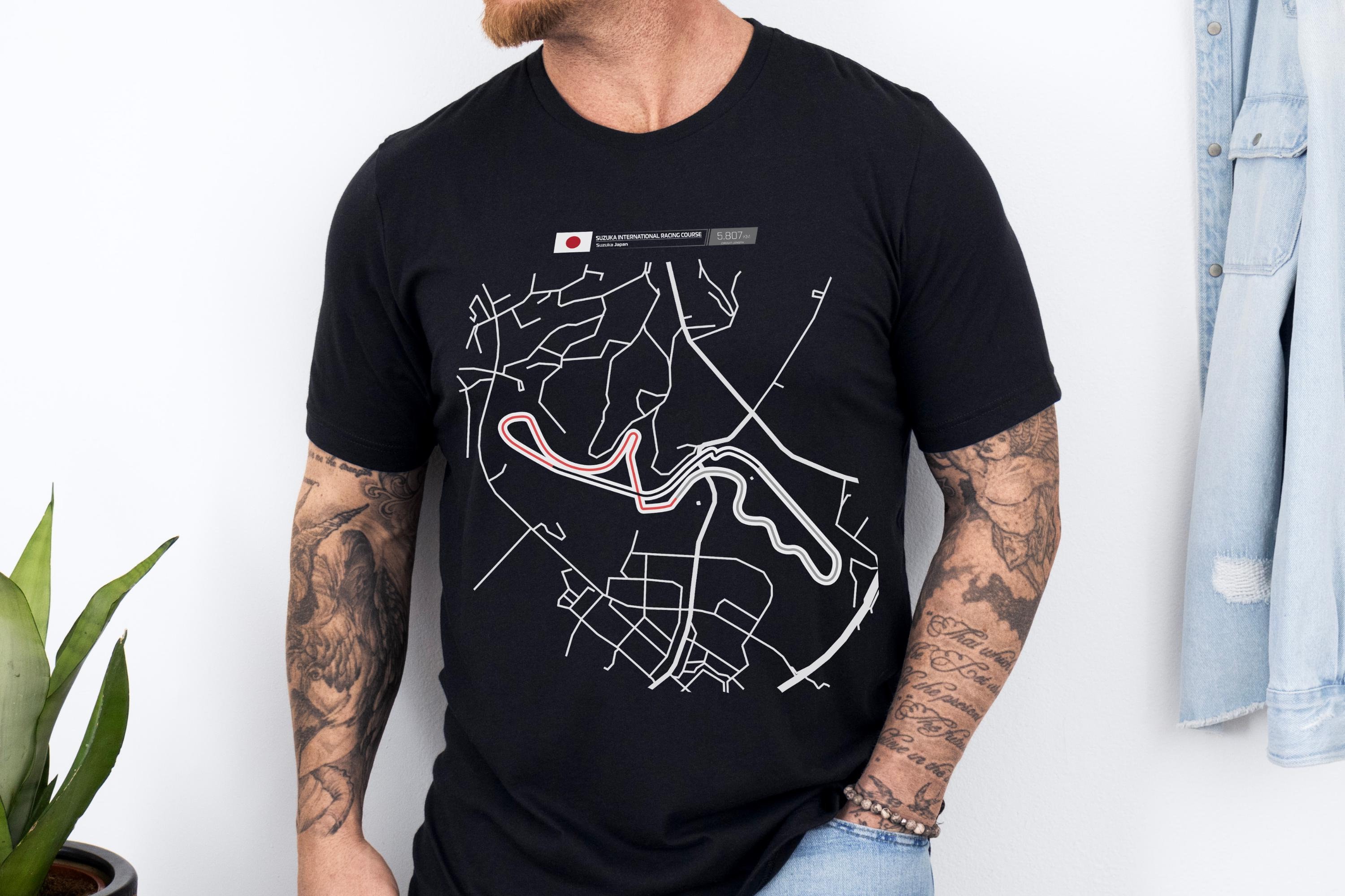 Track Map Shirt Suzuka Circuit Layout Mens Graphic T-shirt Gift for ...