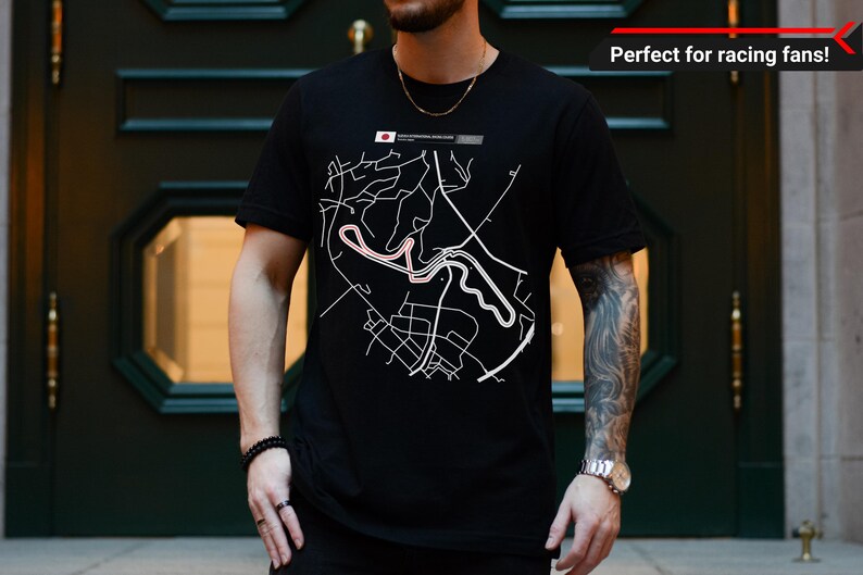 Track Map Shirt Suzuka Circuit Layout Mens Graphic T-shirt Gift for ...