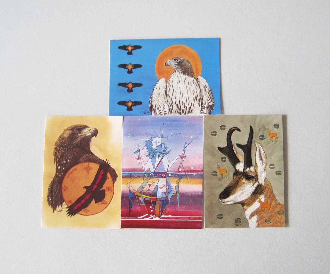 Set of 4 Vintage Native American Art Themed Greeting Cards Seneca ...