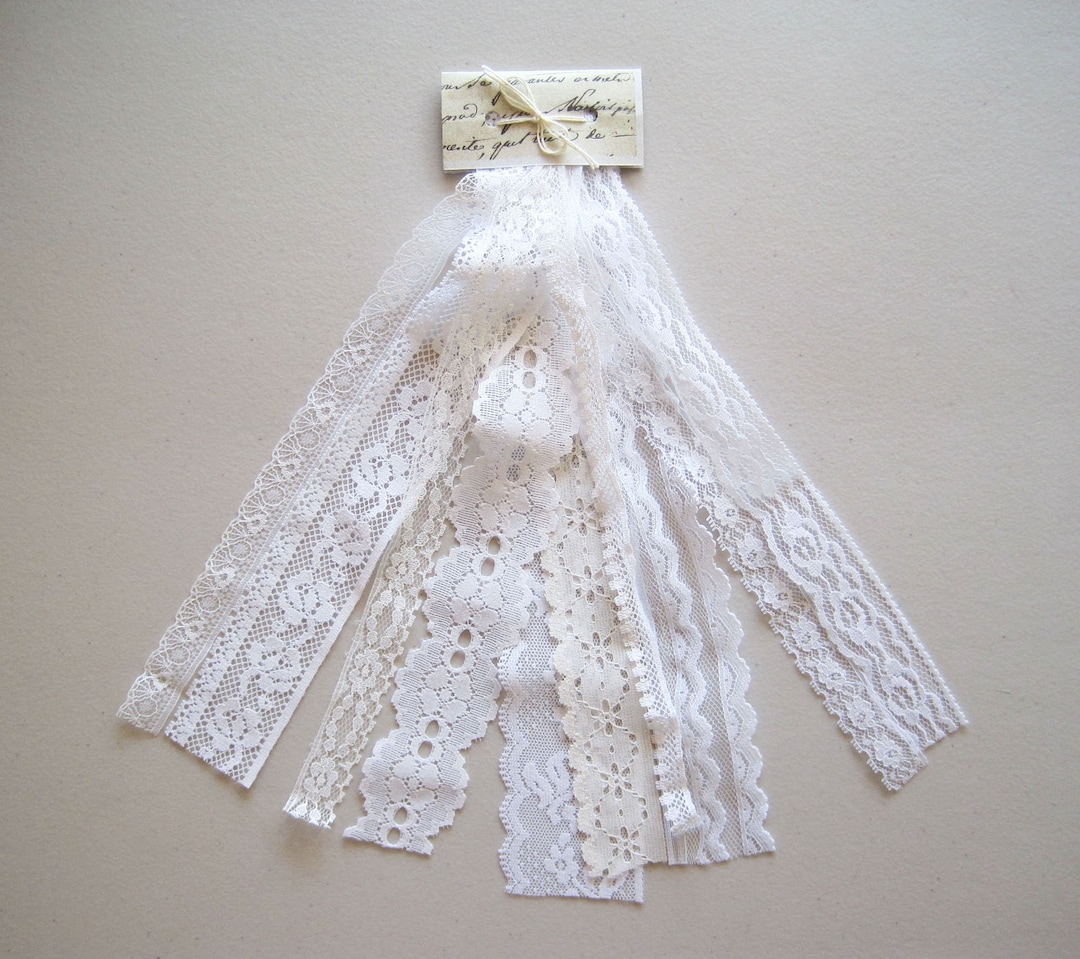 White Lace Bundle Sample Kit for Sewing Embellishment Junk Journals ...