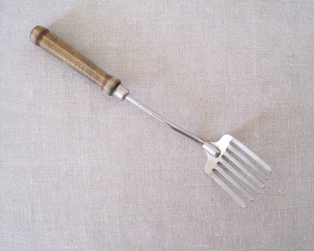 1930s Foley MPLS Mixing Fork Wood Handle Vintage Kitchen Utensil Tool ...