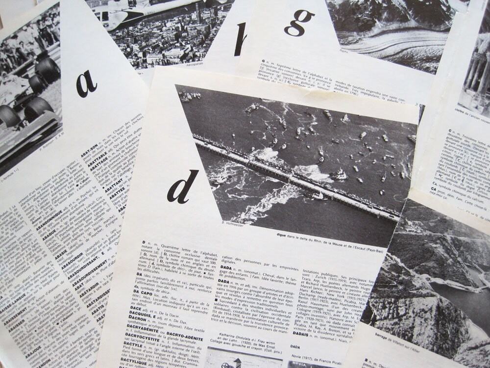 Papercraft Paper Antique 1907 French Dictionary 24 Letter Alphabet ...