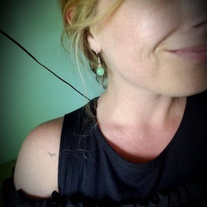 Black Earrings, Short Dangle Earrings, Minimalist Jewelry, Simple Black ...