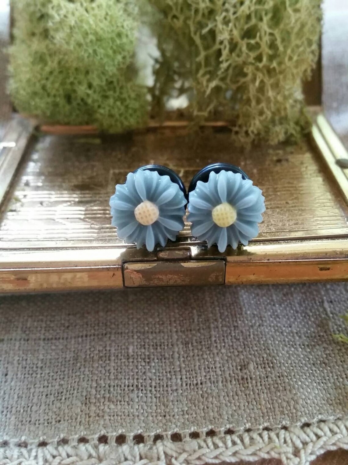 Slate Blue Flower Plugs Wedding Plugs Plugs for Prom Small | Etsy