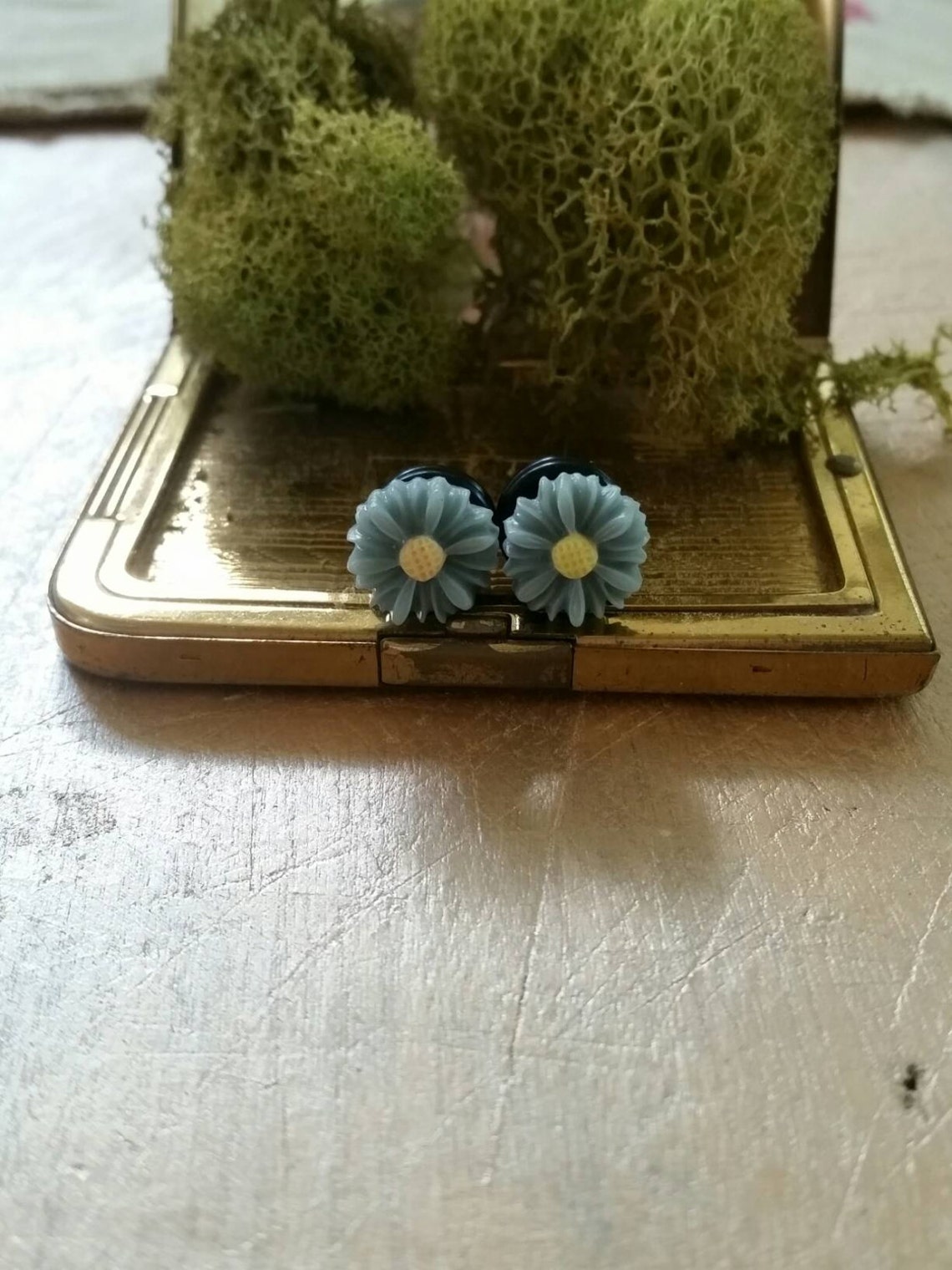 Slate Blue Flower Plugs Wedding Plugs Plugs for Prom Small | Etsy