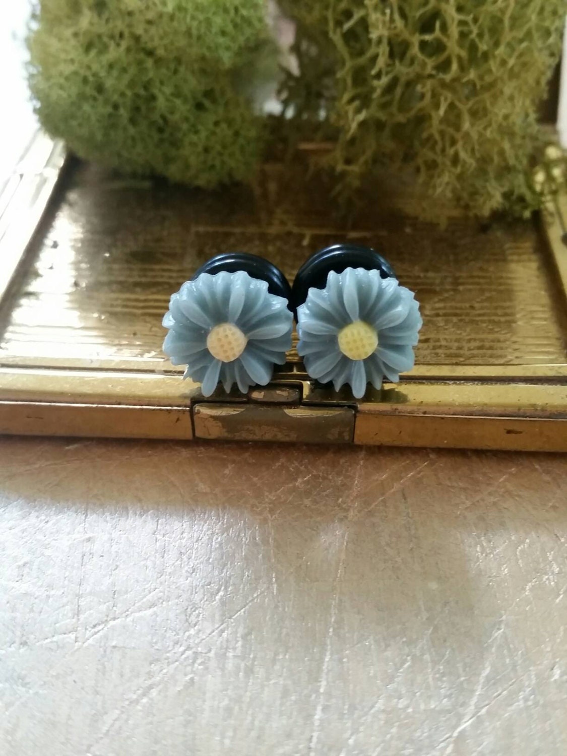 Slate Blue Flower Plugs Wedding Plugs Plugs for Prom Small | Etsy