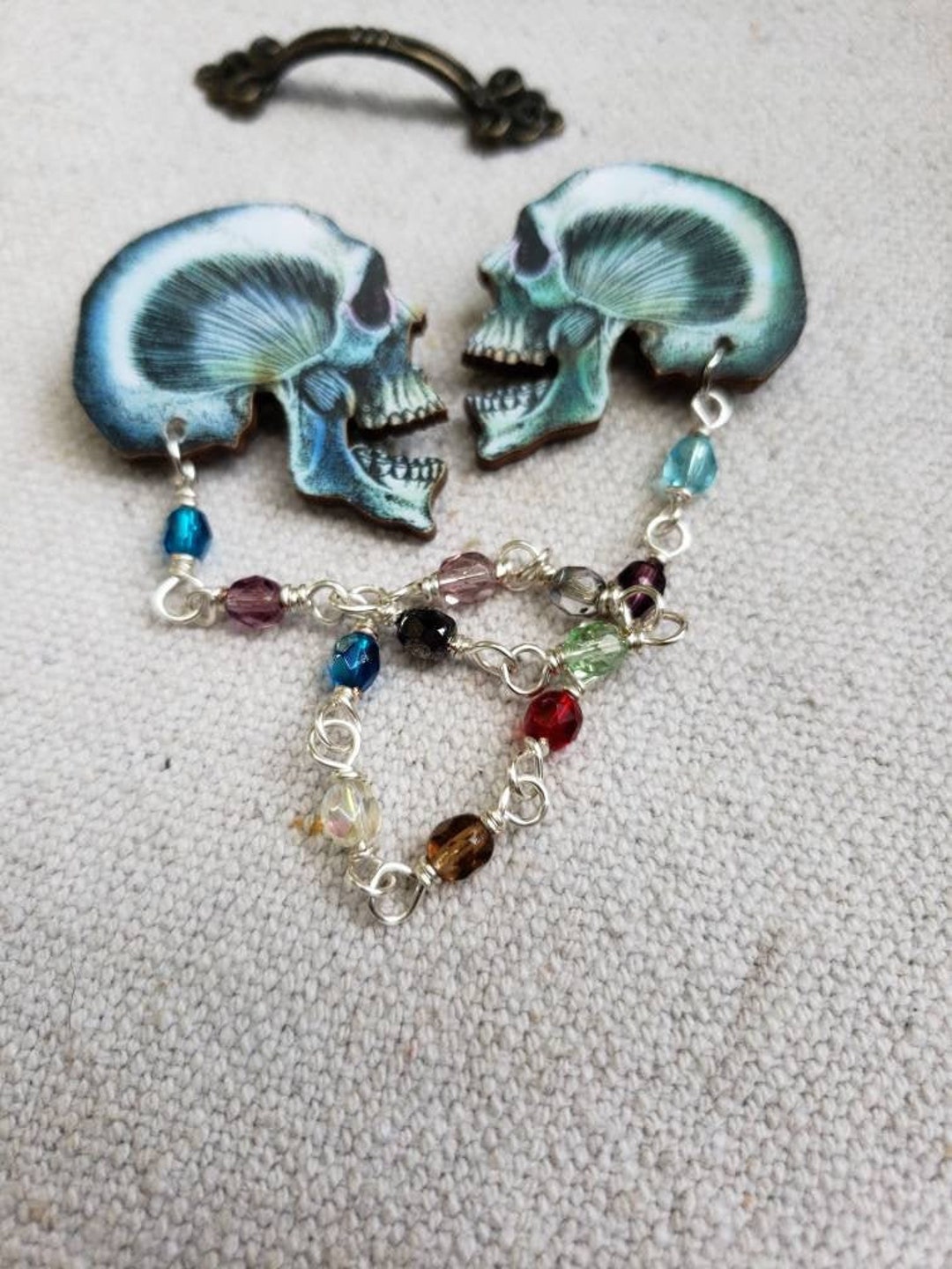 Cool Skull Cardigan Clip, Skull Sweater Clip, Rainbow Sweater Clip ...