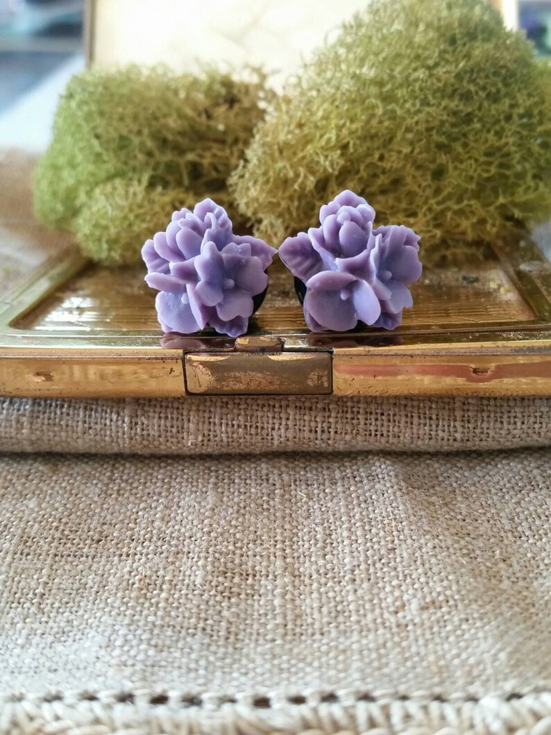Flower Plugs Wedding Gauges Light Purple Flower Gauges | Etsy