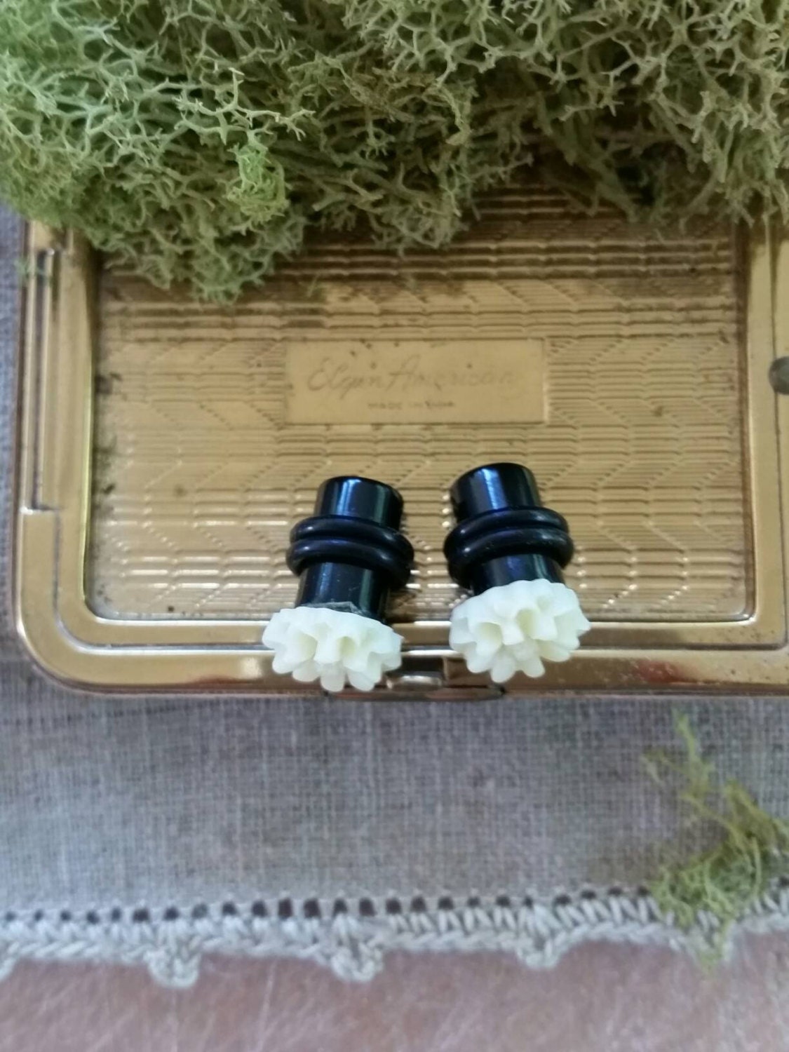 Cream Flower Plugs Cream Wedding Plugs Cream Prom Plugs | Etsy