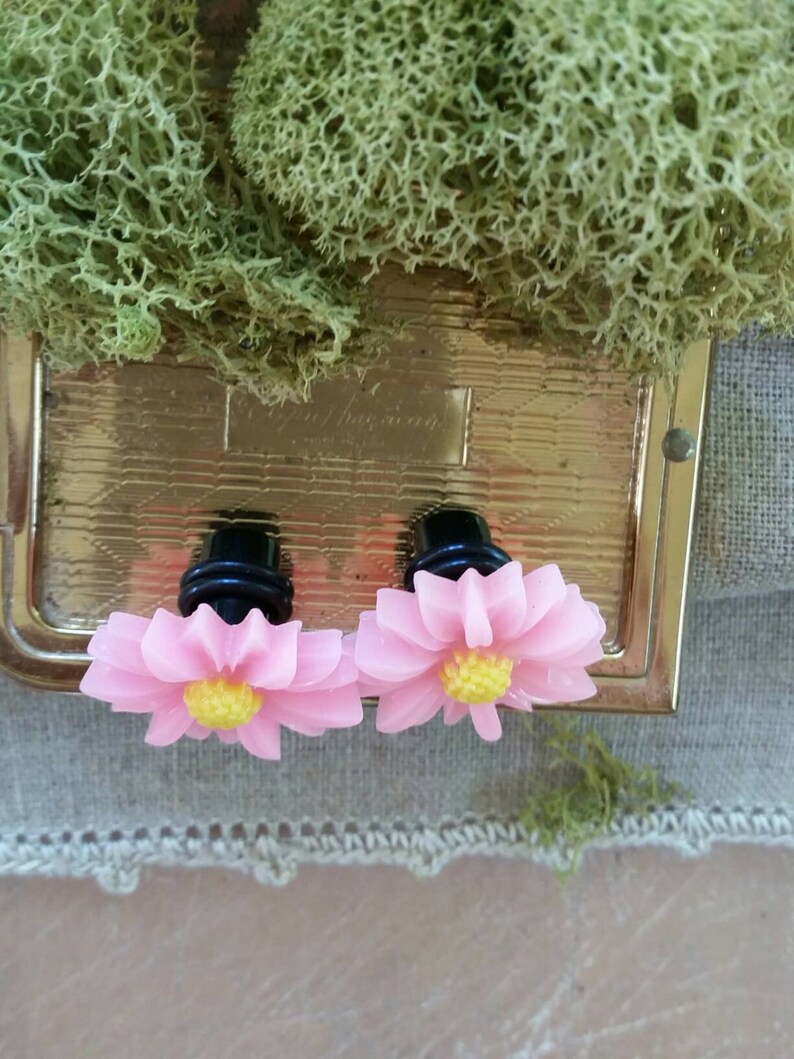 Large Bridal Plugs Prom Plugs Flower Plugs Bright Pink - Etsy