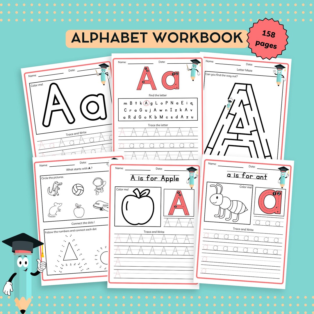 Alphabet Workbook - Printable Worksheets for Handwriting Practice ...