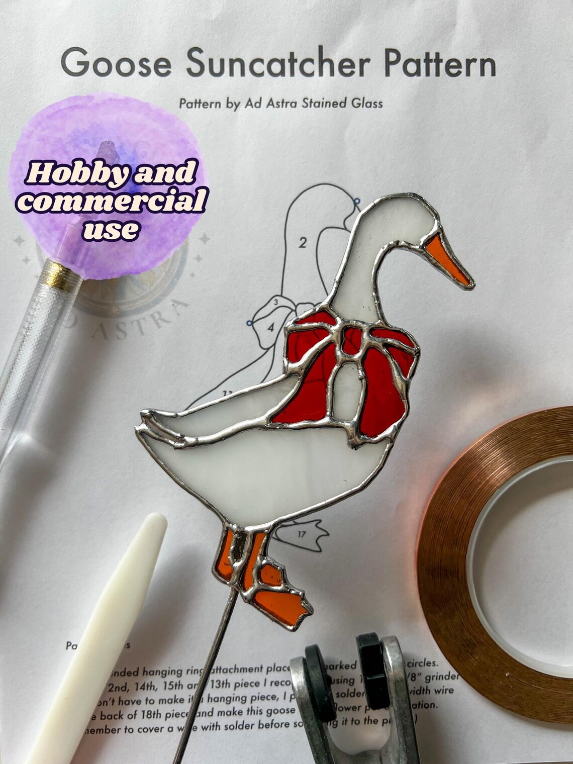 Goose Stained Glass Pattern | PDF SVG Pattern | Cottagecore | Cozy ...