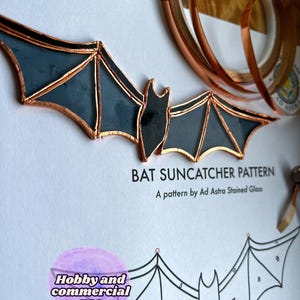 Bat Suncatcher Stained Glass Pattern | PDF SVG Pattern | Bat Decoration ...