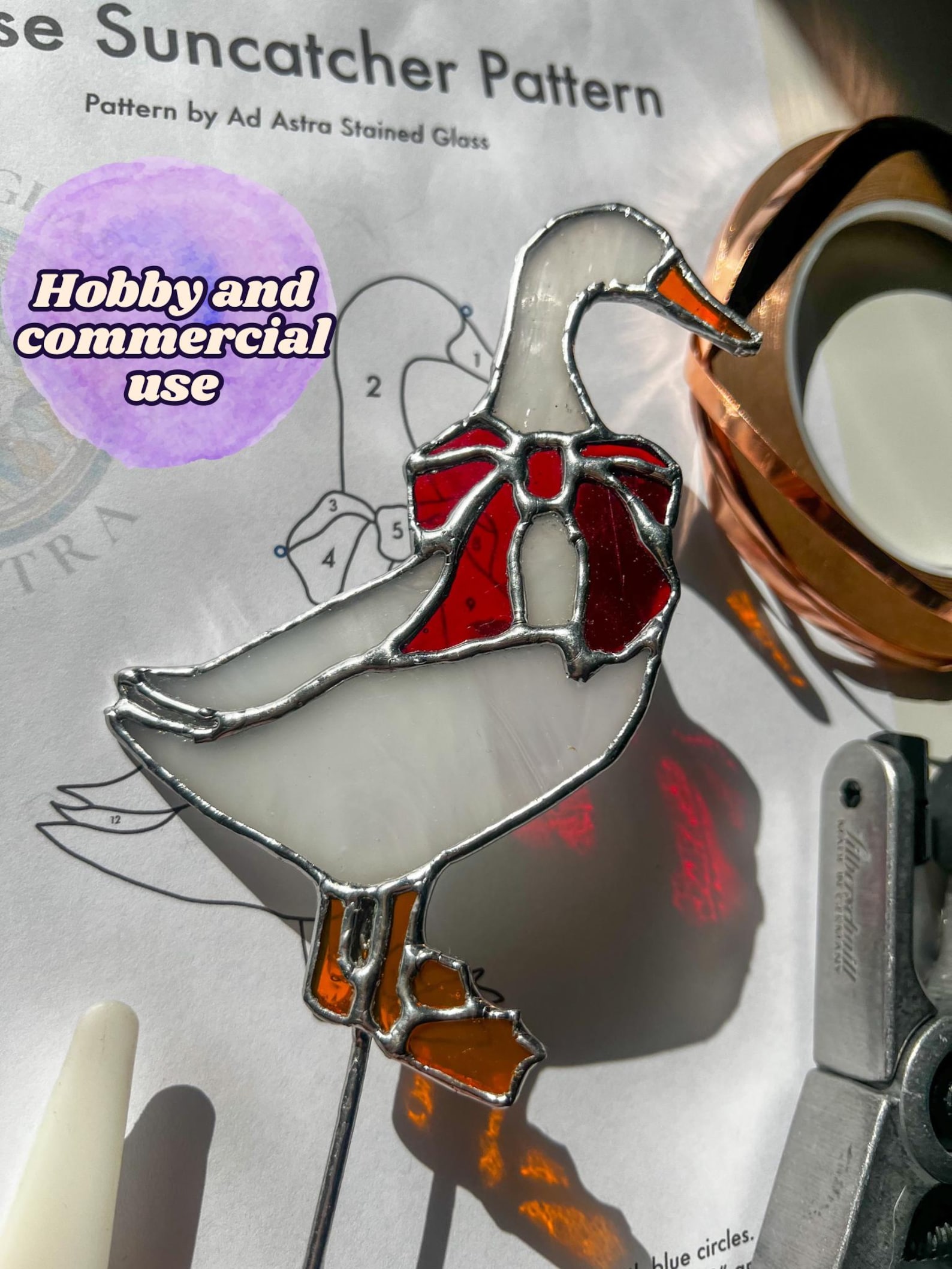 Goose Stained Glass Pattern | PDF SVG Pattern | Cottagecore | Cozy ...