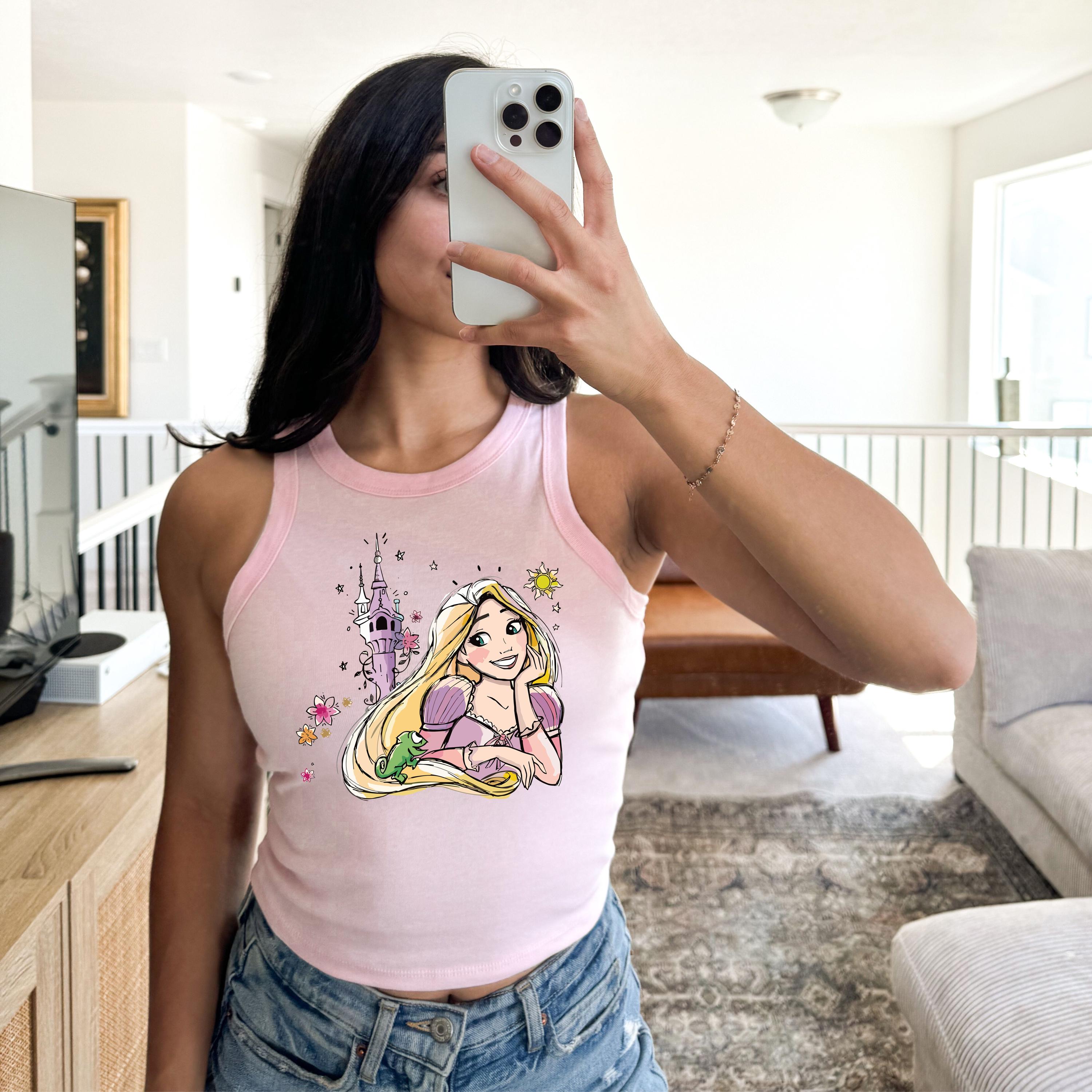 Disney Princess Racer Tank Top, Rapunzel Tangled Racerback, Pascal ...