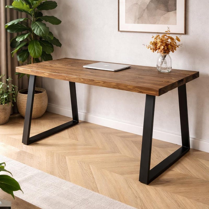 Walnut Wood Desk 100cm - Etsy UK