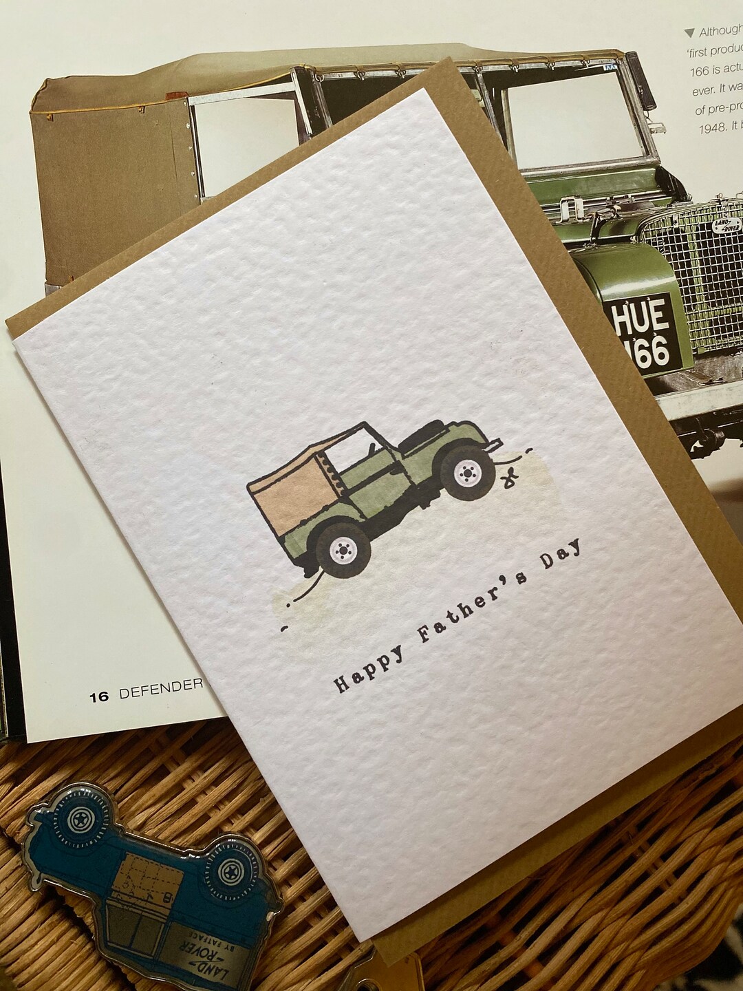 Fathers Day Card, Happy Fathers Day Card, Landrover Card, Option to ...