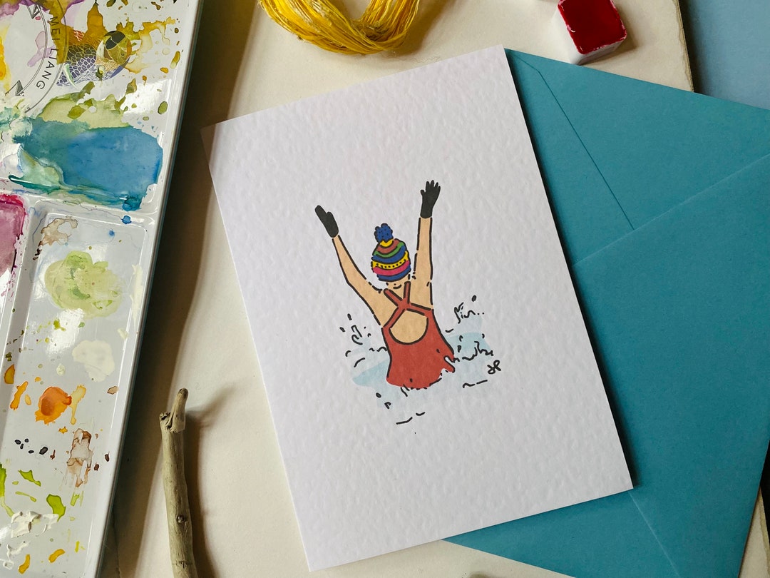 Sea Swimming Card, Wild Swimming, Cold Water Swimming, Any Occasion - Etsy