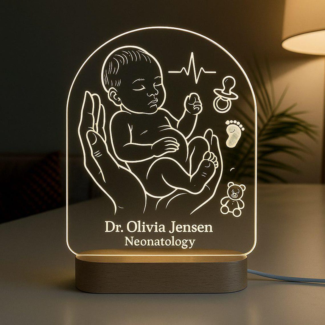 Medical Doctor Custom Night Light Personalized Gift With Laser Engraved ...