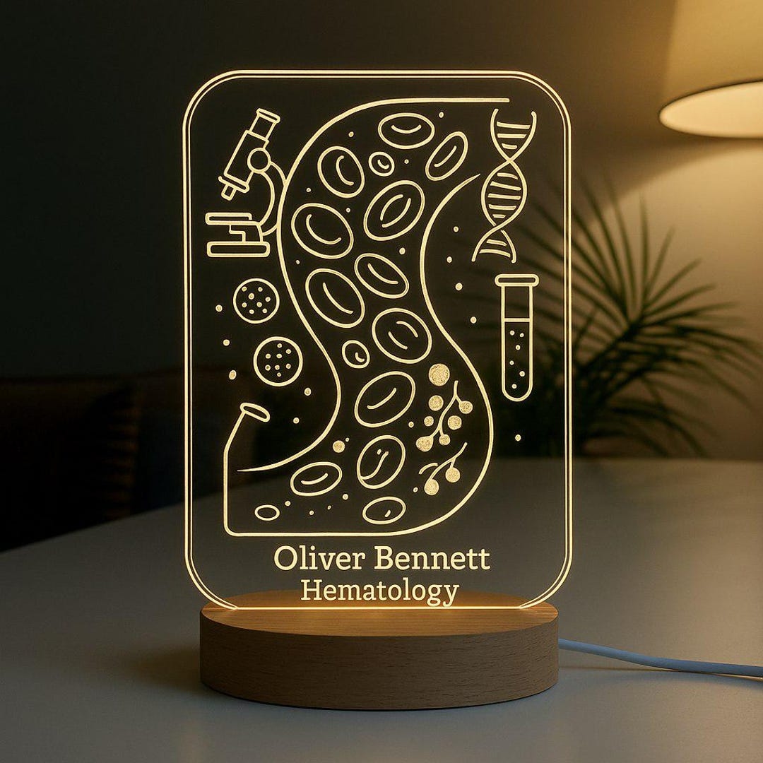 Hematologist Custom Night Light Personalized LED Gift With Engraved ...