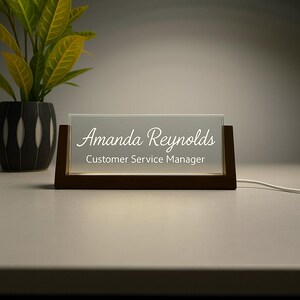 Marketing Director Desk Name Plate Personalized Gift With LED Base ...