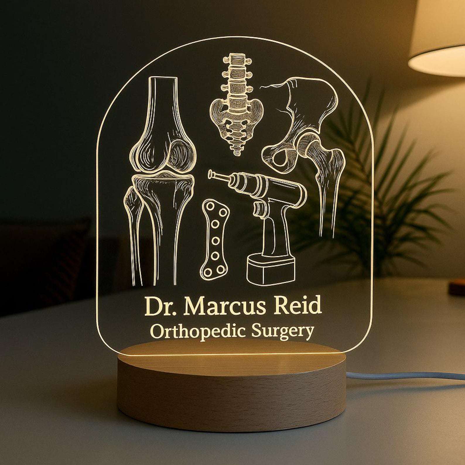 Orthopedic Surgeon Custom Night Light Personalized Gift With Laser ...