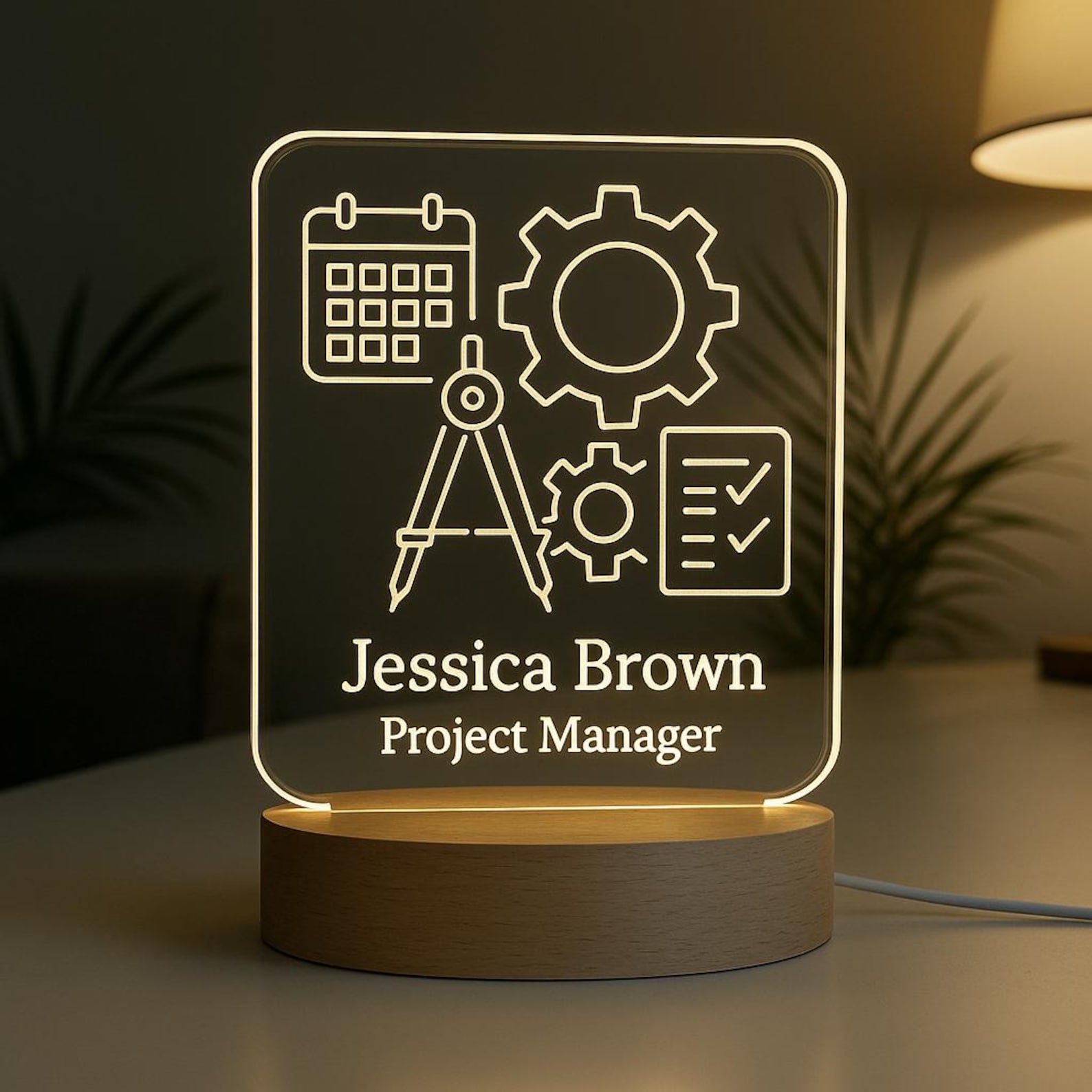 Project Manager Gift Custom Night Light Gift Colleague Corporate Gift ...