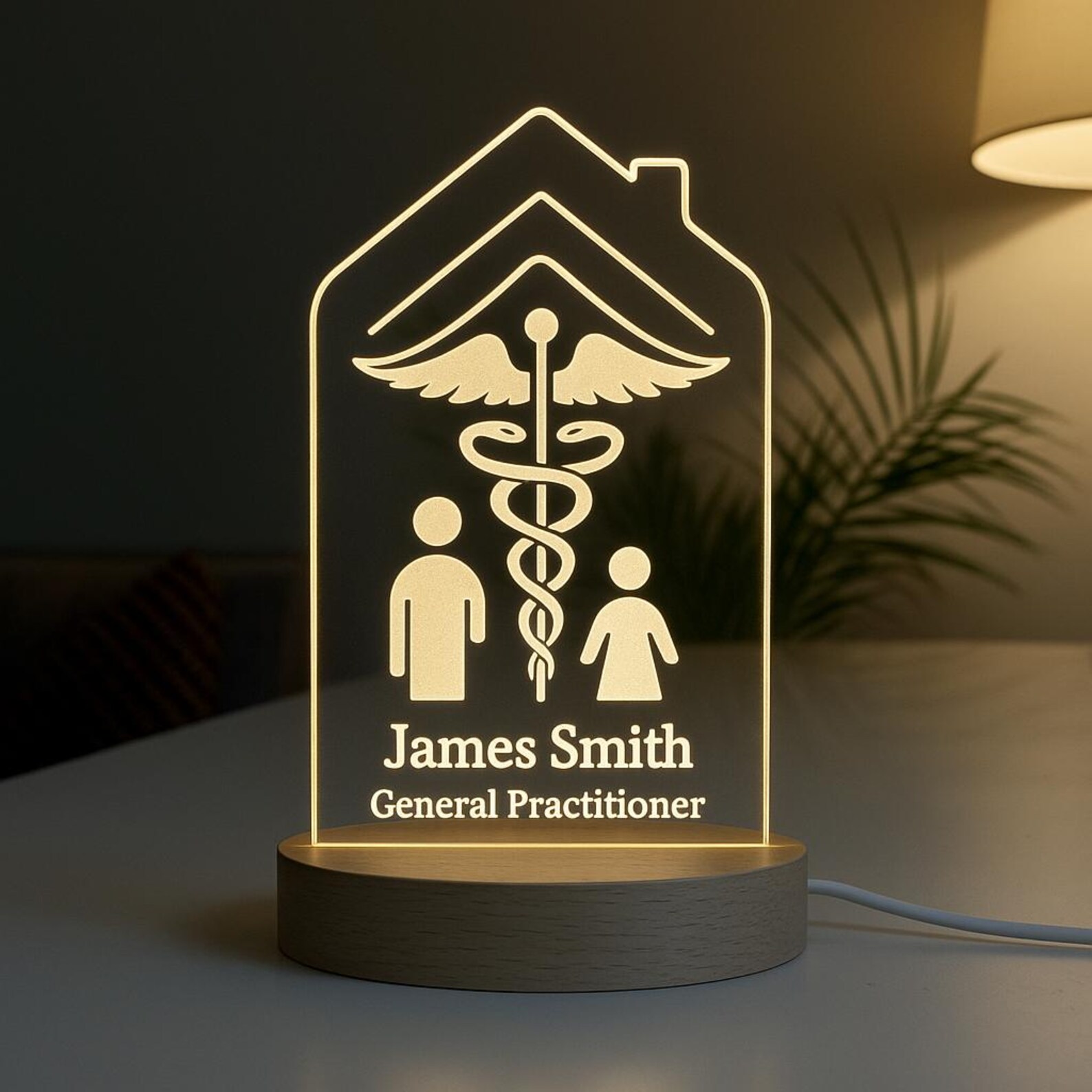 Pathologist Gift Custom Night Light – Personalized Engraved Acrylic ...