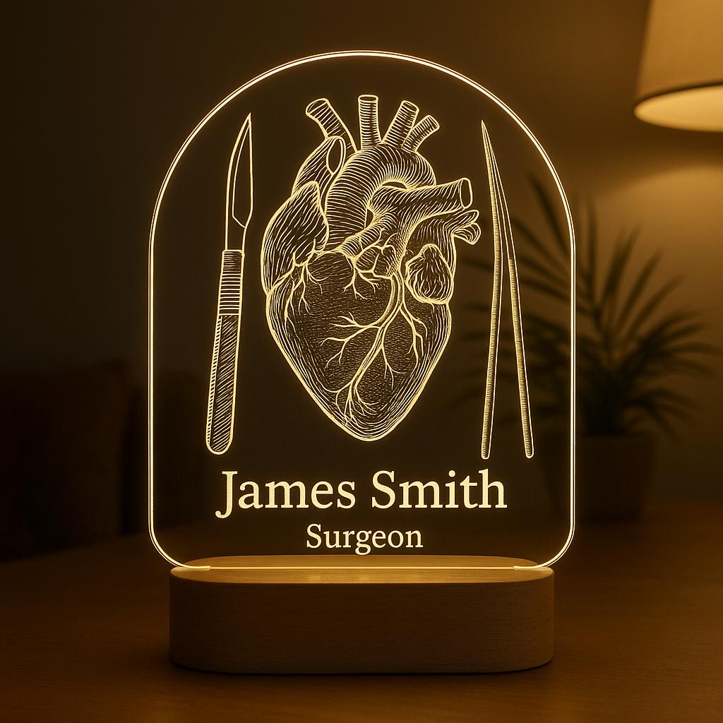 Pathologist Gift Custom Night Light – Personalized Engraved Acrylic ...
