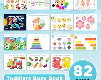 Toddler Busy Book Printable for 1 2 3 Years - Preschool Learning Binder ...