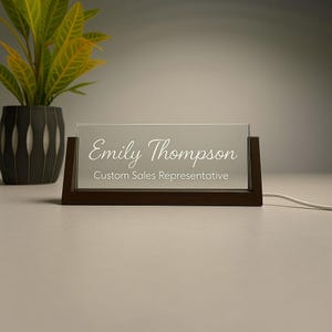 Marketing Director Desk Name Plate Personalized Gift With LED Base ...