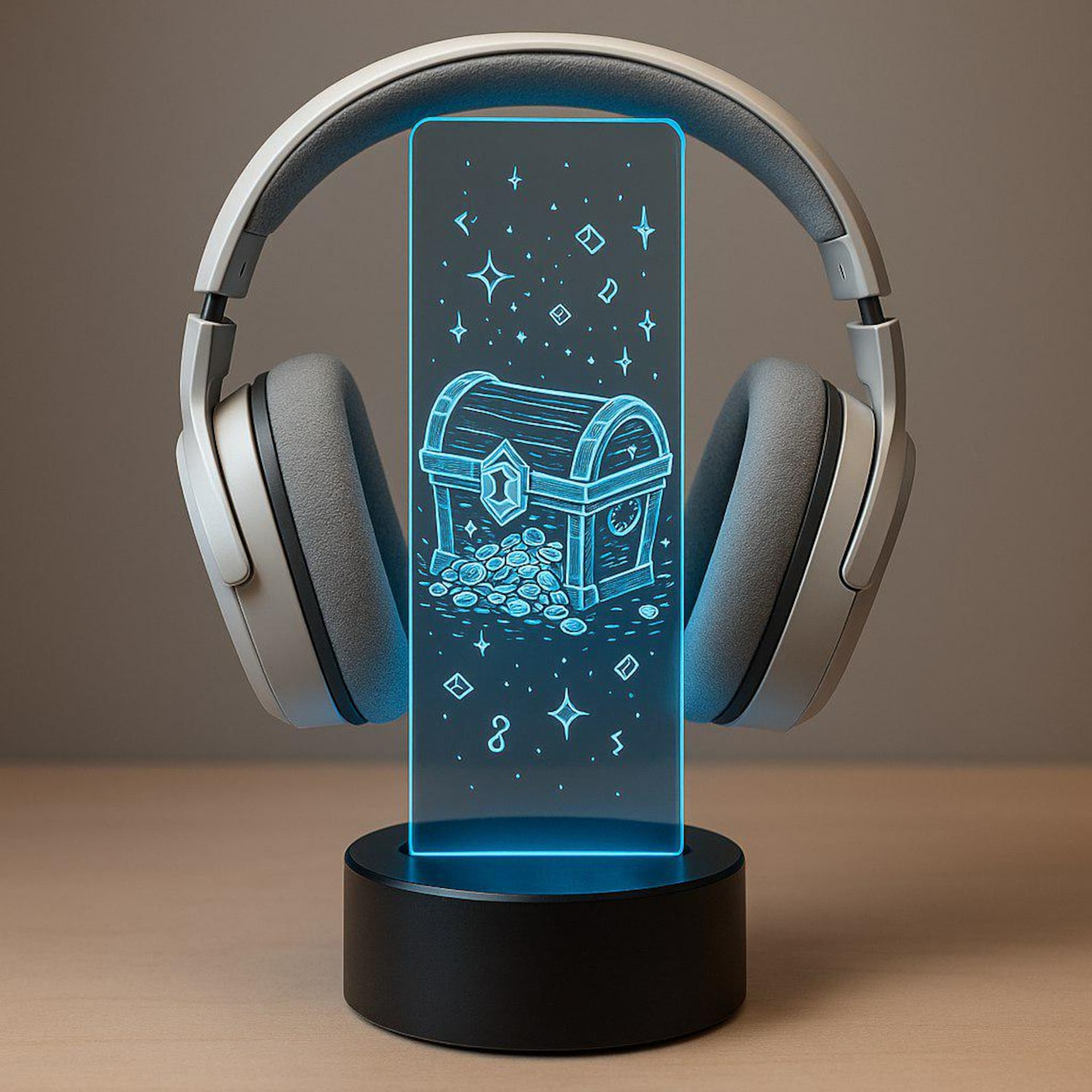 Custom LED Headphone Stand With Gamertag – Personalized Gaming Headset ...