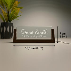 Real Estate Agent Desk Name Plate Personalized Gift With LED Base Laser ...