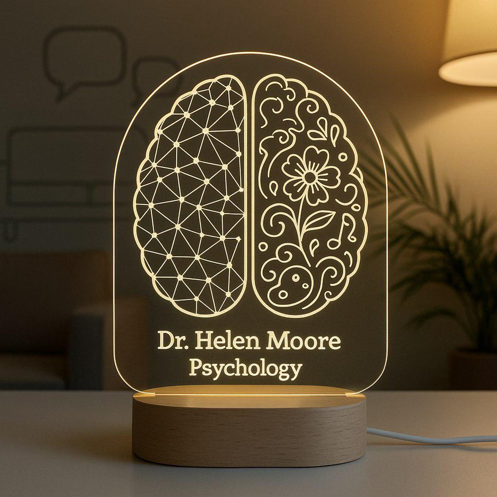 Anesthesiologist Custom Night Light Personalized Gift LED Base Laser ...