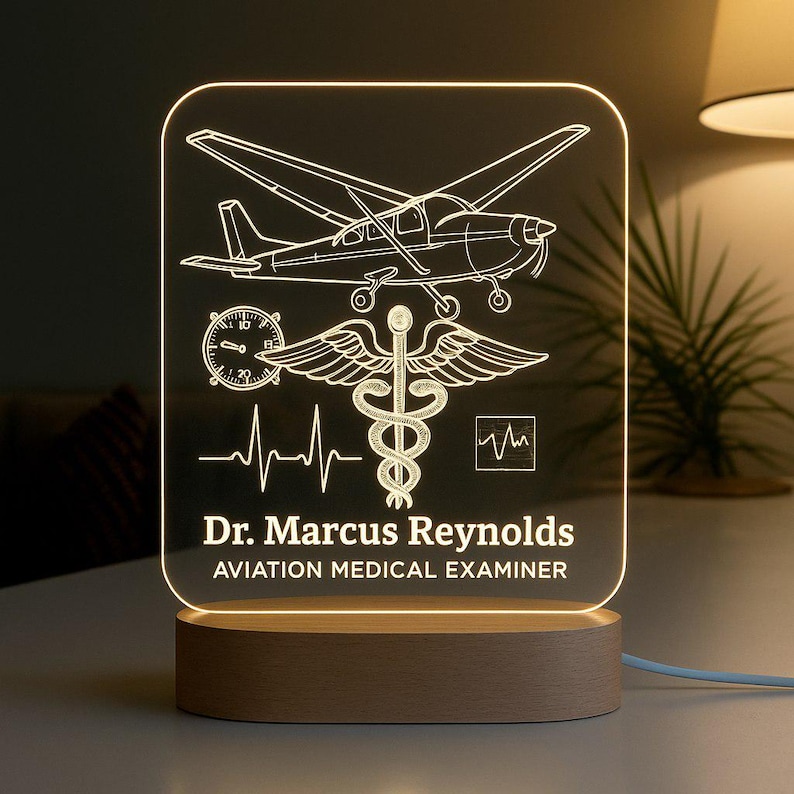 Nurse Anesthetist Custom Night Light Personalized Gift LED Wood Base ...