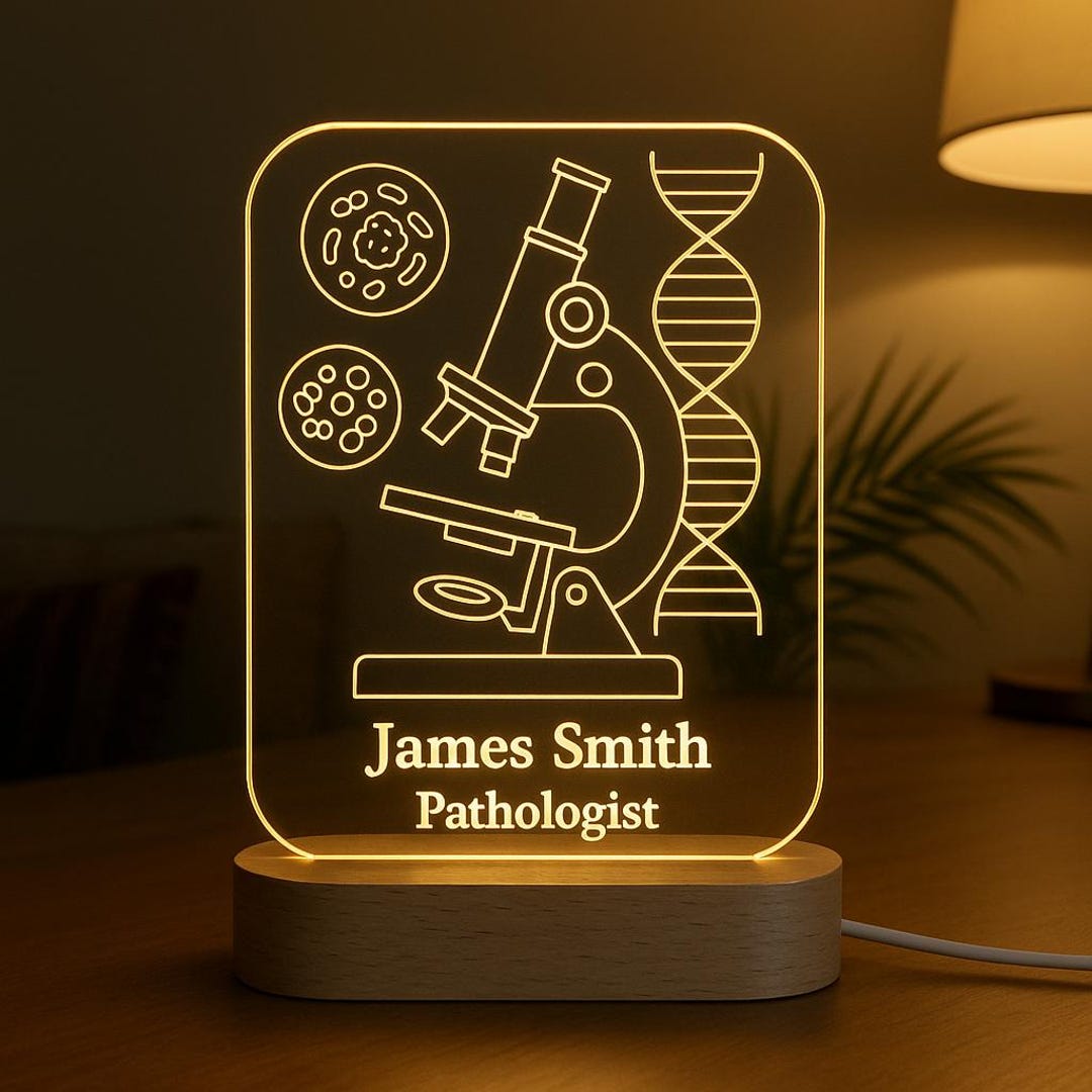 Pathologist Gift Custom Night Light – Personalized Engraved Acrylic ...