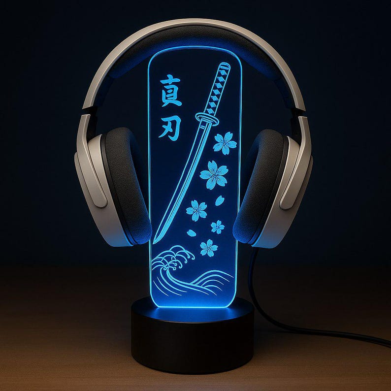 Custom LED Headphone Stand With Gamertag – Personalized Gaming Headset ...