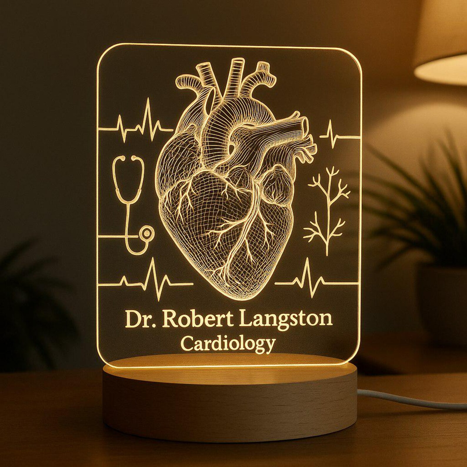 Anesthesiologist Custom Night Light Personalized Gift LED Base Laser ...