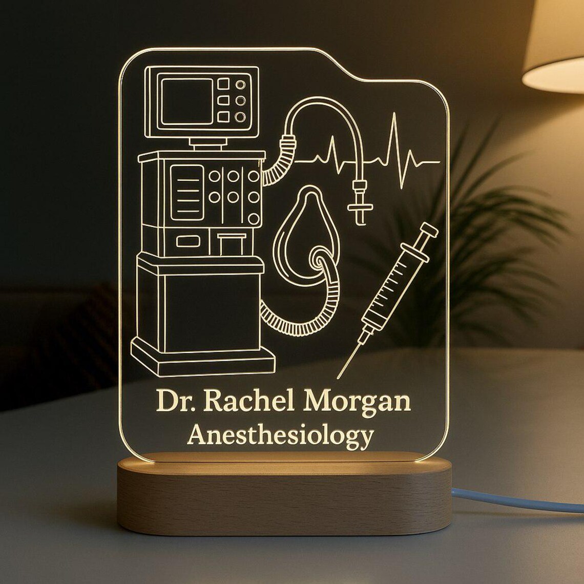 Anesthesiologist Custom Night Light Personalized Gift LED Base Laser ...