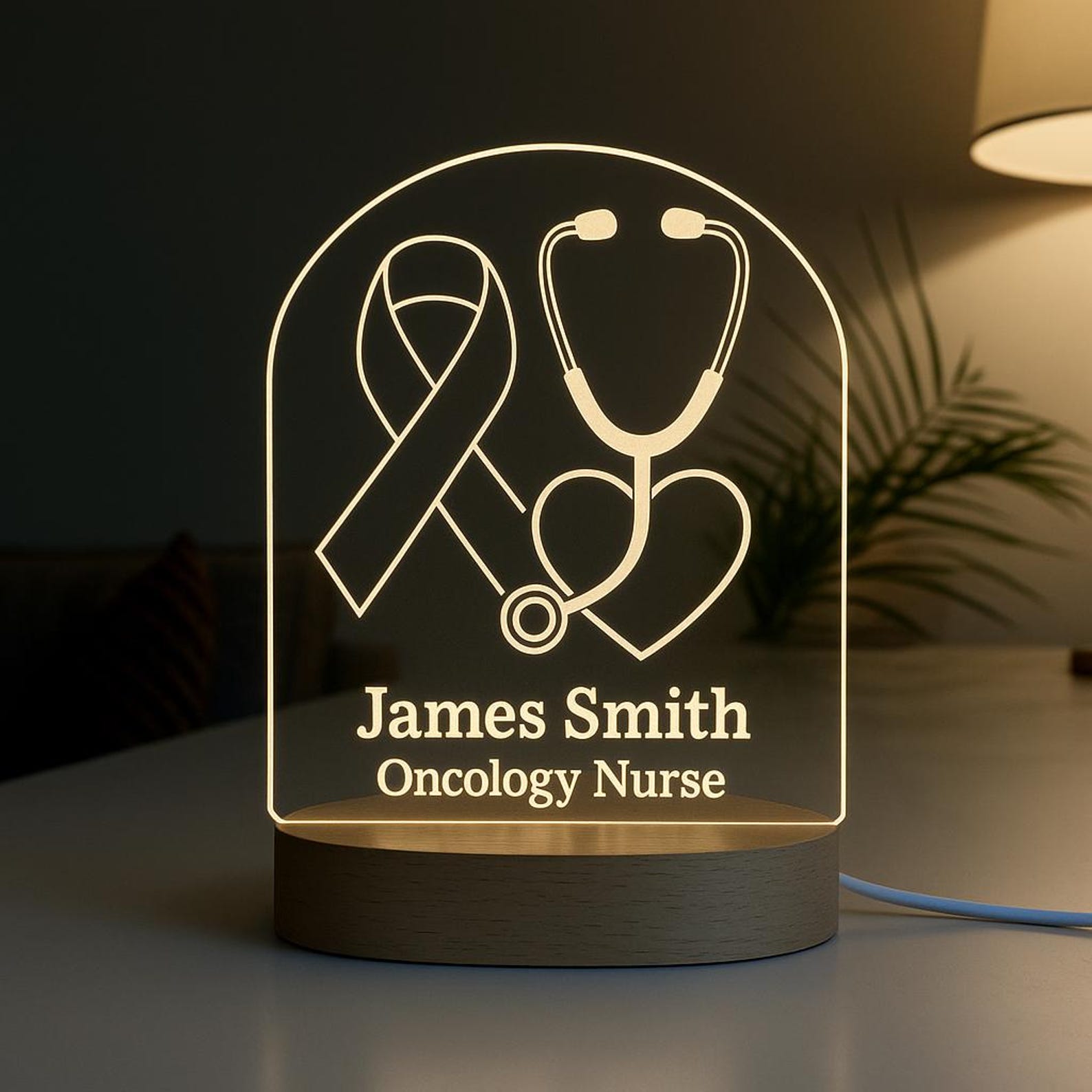 Pathologist Gift Custom Night Light – Personalized Engraved Acrylic ...