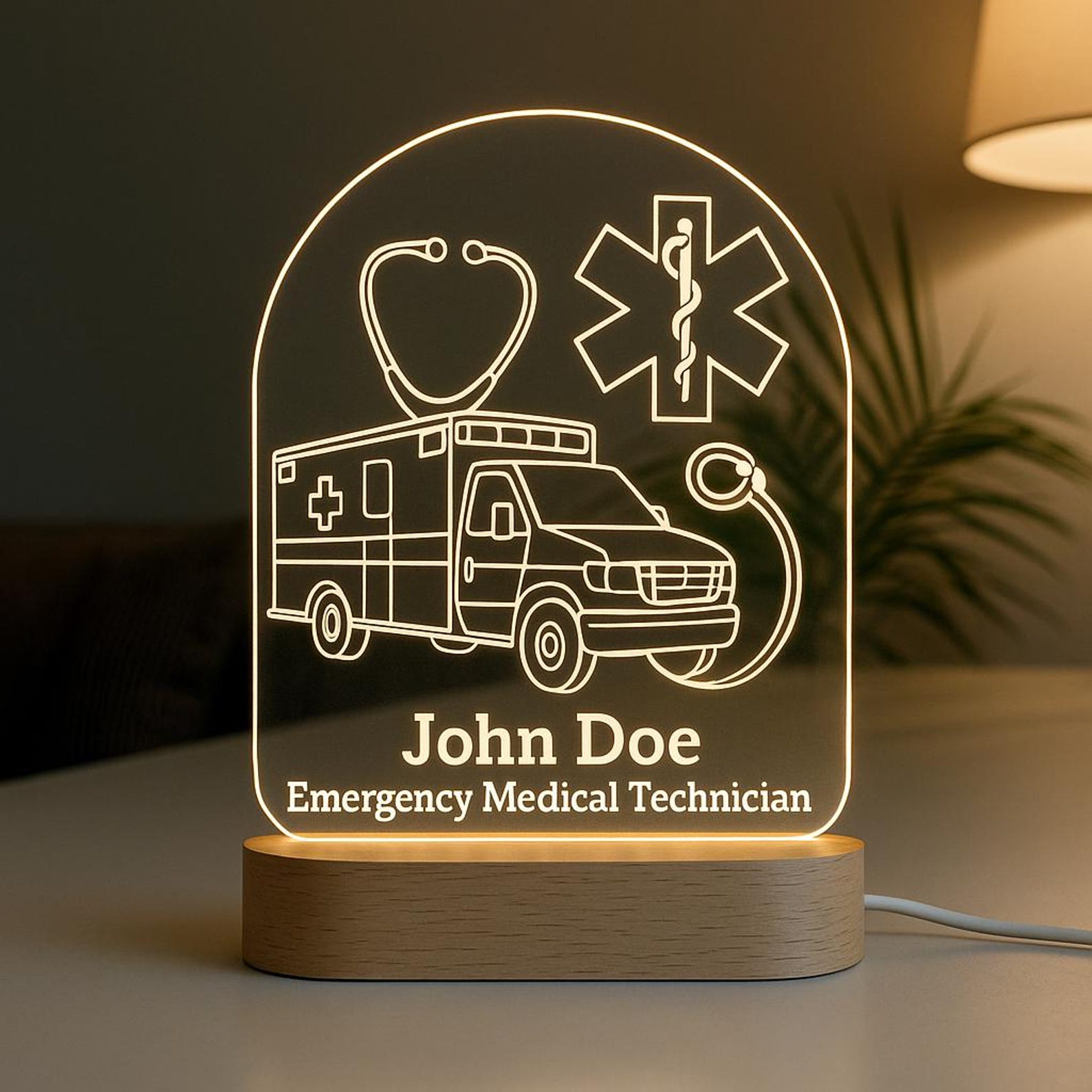 Custom Dermatologist Gift Night Light – Personalized LED Lamp With ...