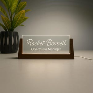 Executive Assistant Desk Name Plate Personalized Gift LED Base With ...