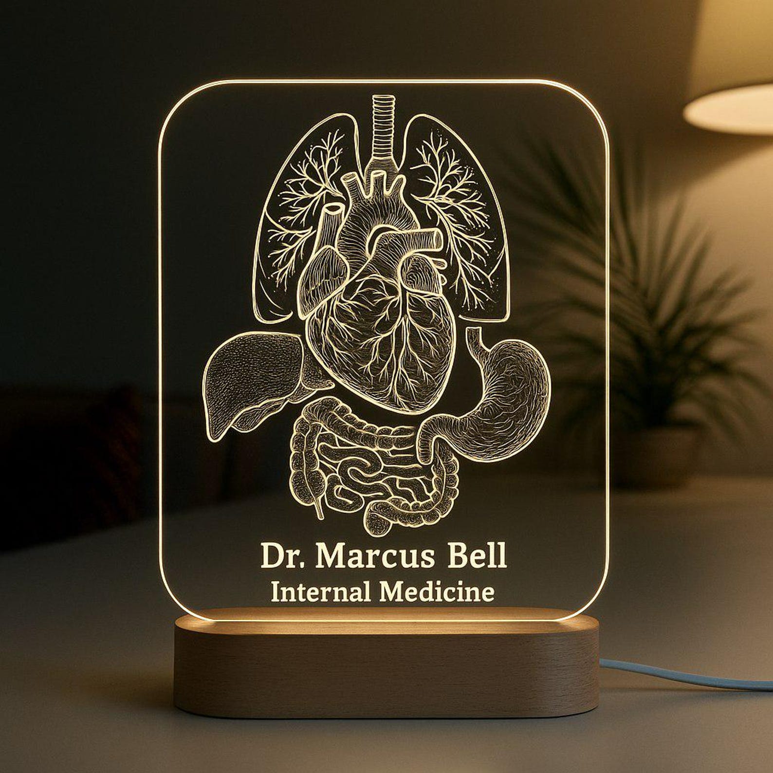 Medical Doctor Custom Night Light Personalized Gift With Laser Engraved ...