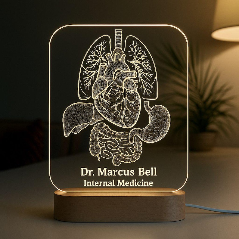 Medical Doctor Custom Night Light Personalized Gift With Laser Engraved ...